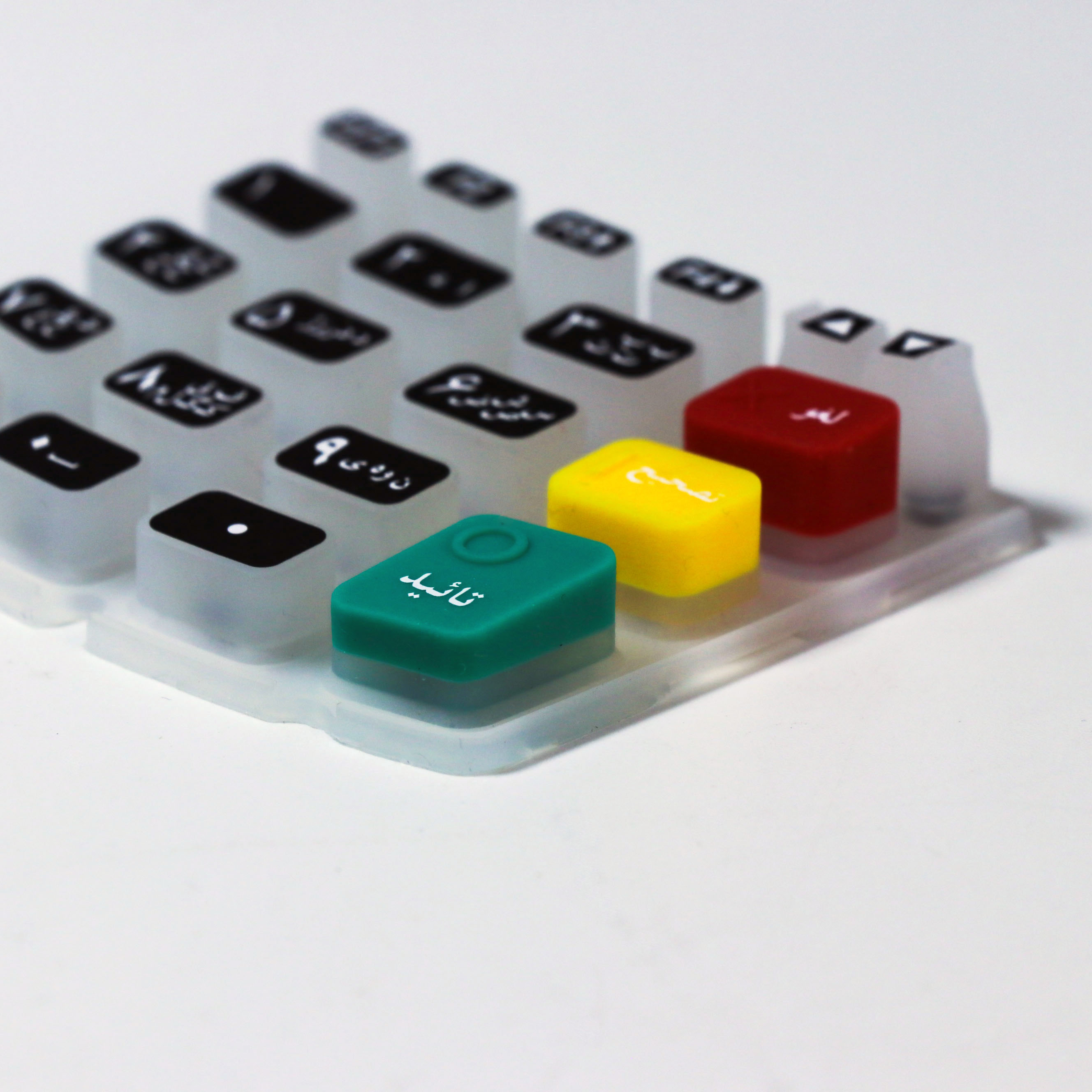 Multi-color Rubber Keypad Made by Over Molding Process