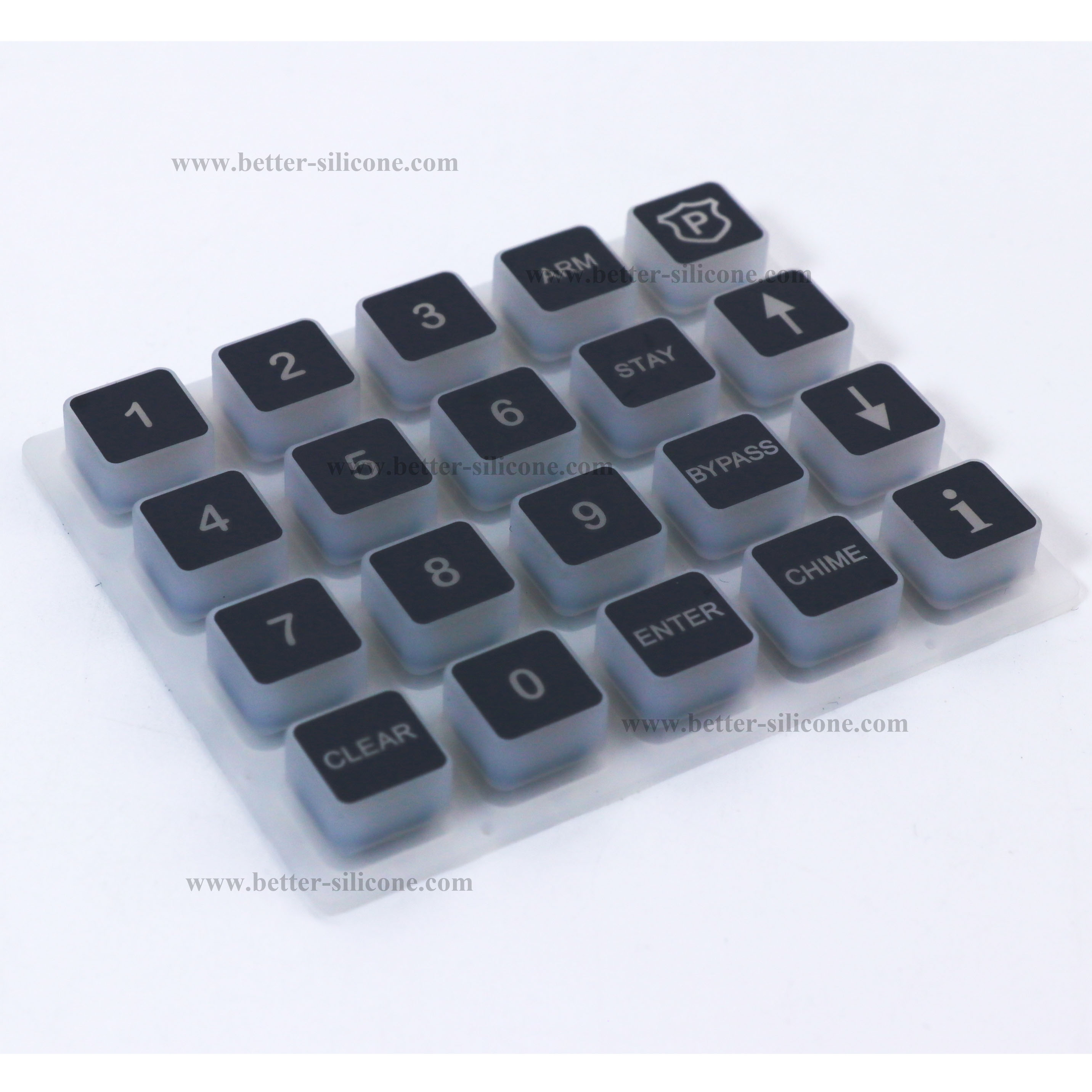 LED Backlighting Silicone Rubber Keyboard Laser Etching Keypad