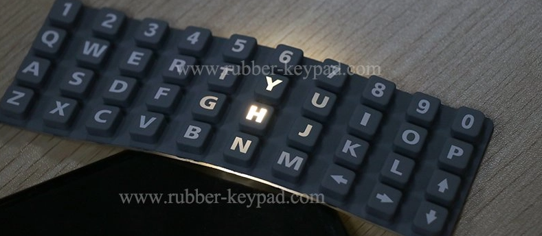LED Backlighting Silicone Rubber Keyboard Laser Etching Keypad